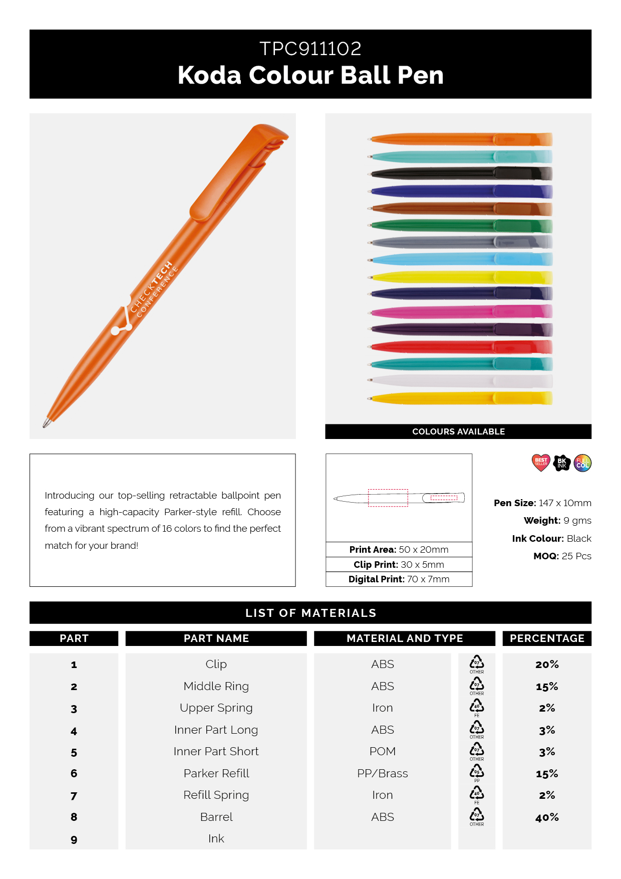 Koda Colour Ball Pen | AG Products